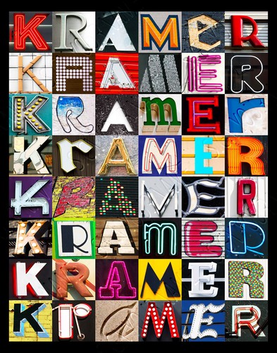 KRAMER Name Poster featuring photos of actual sign letters | eBay