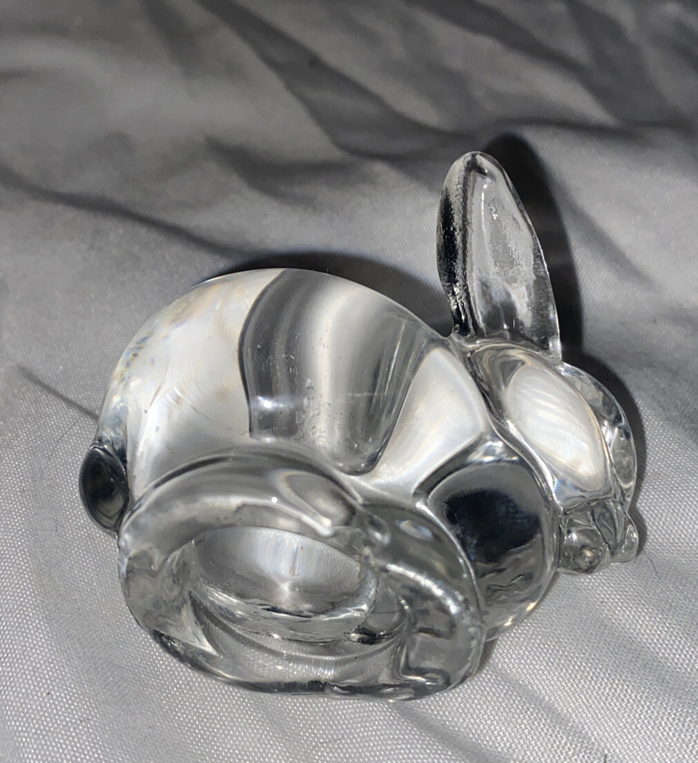 Vintage Biedermann Glass Bunny Rabbit Small Taper Candleholder Measures ...