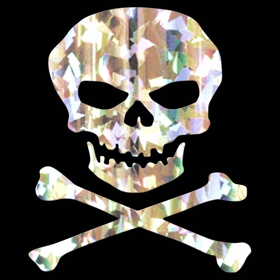 Skull Crossbones Sticker - Chrome Skeleton Decal | eBay