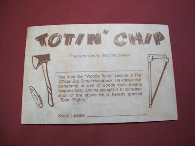 39 Vintage 1988 Boy Scouts "TOTIN CHIP" Certified Card, NOS | eBay