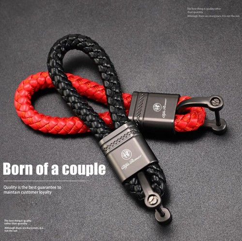 Car Key Chain Keyring for Alfa Romeo Giulietta Giulia Leather Braided ...