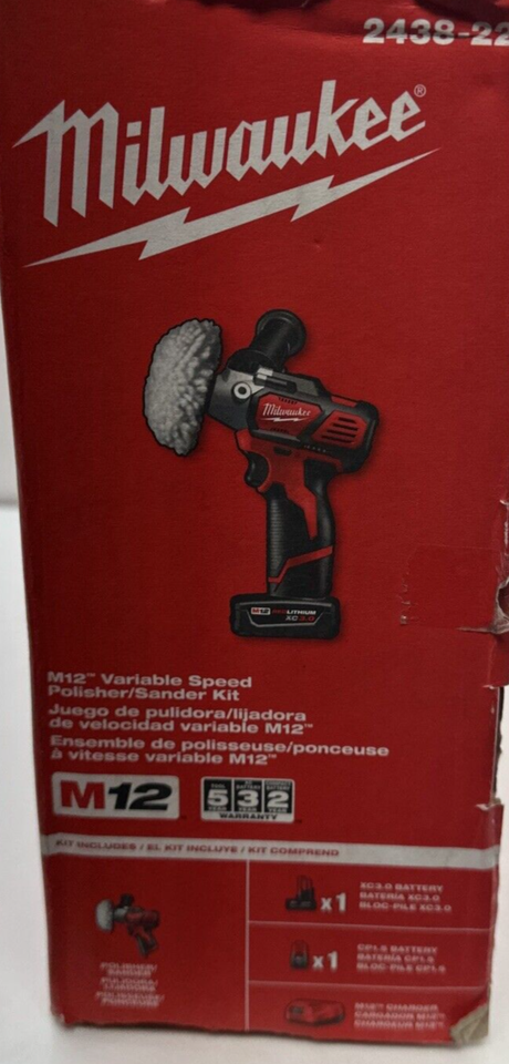 Milwaukee 2438-22X M12 Variable Polisher Sander Kit Red Lithium ...