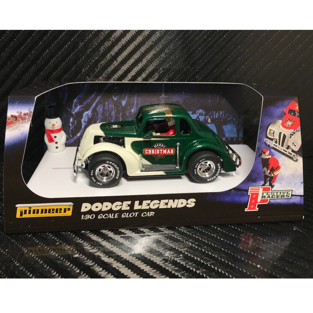 Pioneer P137 Santa Legends '37 Dodge Coupe Grn/Whte Slot Car 1/32 ...