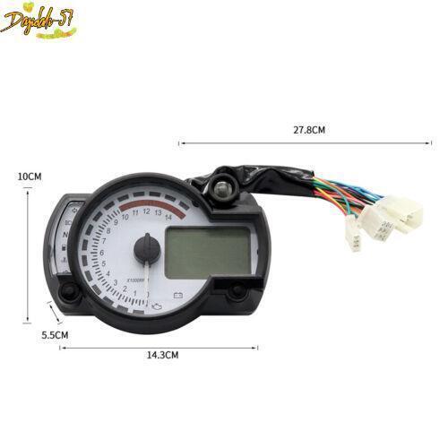 7 LED Motorcycle Odometer/ Speedometer Meter Digital Gauge Tachometer ...