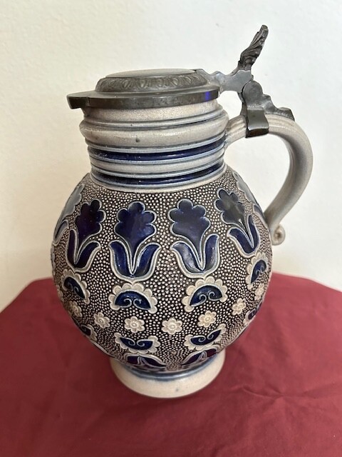 Antique German Merkelbach & Wick Stoneware Beer Stein Pitcher Amazing ...