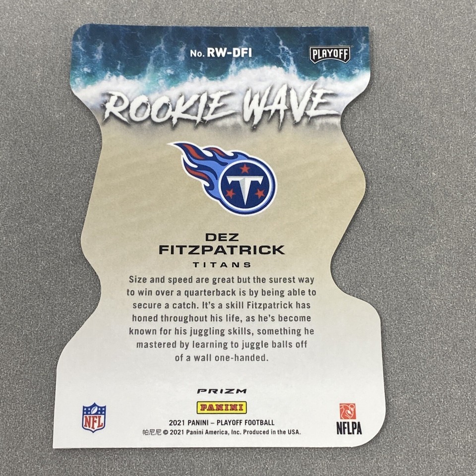 Dez Fitzpatrick Rookie Wave SILVER PRIZM Die-Cut 2021 Playoff RW-DFI ...