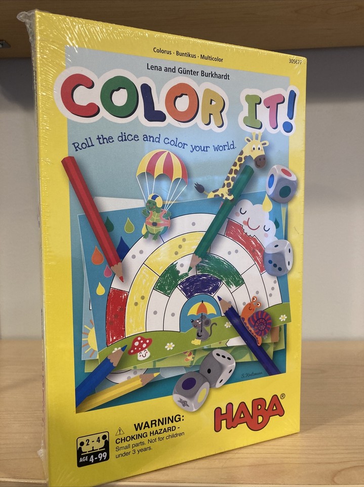 HABA Color It! Roll & Write Coloring Sheets Kids Board Game New Sealed ...