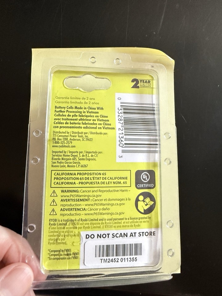 Ryobi USB 3Ah Lithium-Ion Rechargeable Battery FVB03 New Sealed 1009-109-313 | eBay