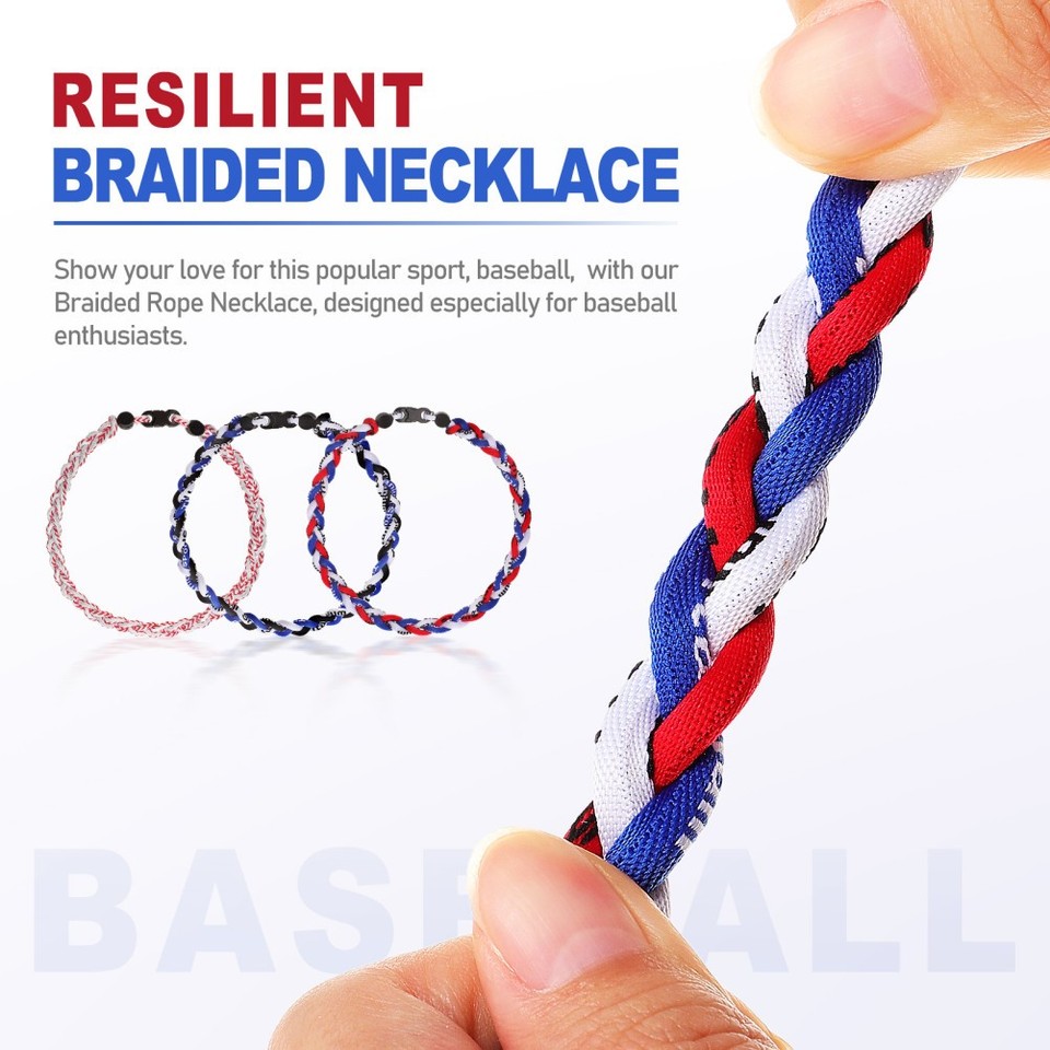 3pcs Braided Necklace Baseball Fan Necklace Fabric Necklace Neck ...