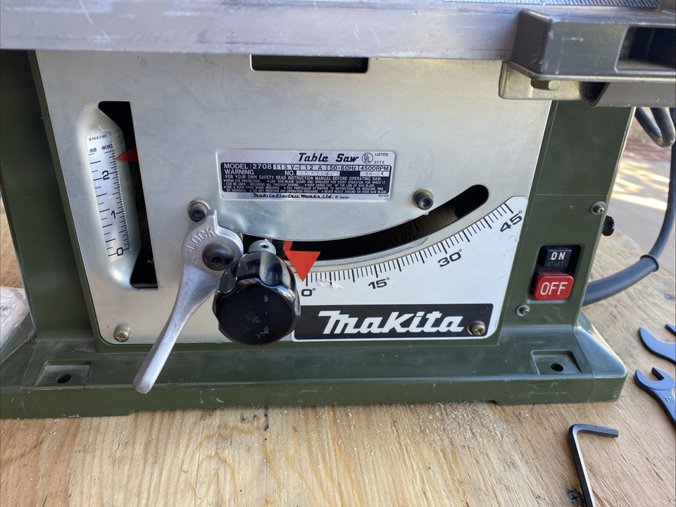 Vintage Makita 2708 Table Saw 115V 4500 RPM Made In Japan | eBay