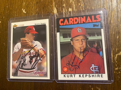 Scott Terry Kurt Kepshire Signed Cards Auto Cardinals Baseball | eBay
