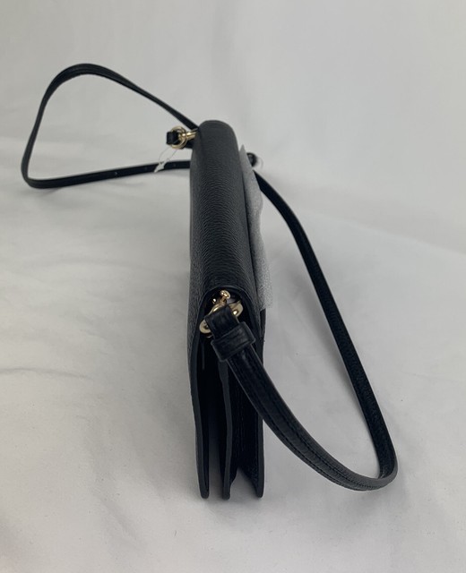 Coach 3037 Leather Anna Foldover Crossbody Clutch Purse Bag Black for ...