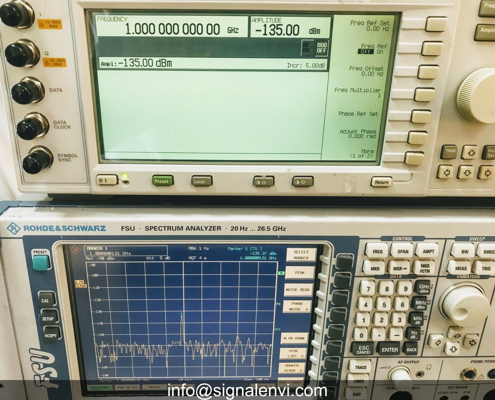 Rohde & Schwarz FSU26, phase noise/noise fig/K40/K30 26.5GHz Spectrum ...