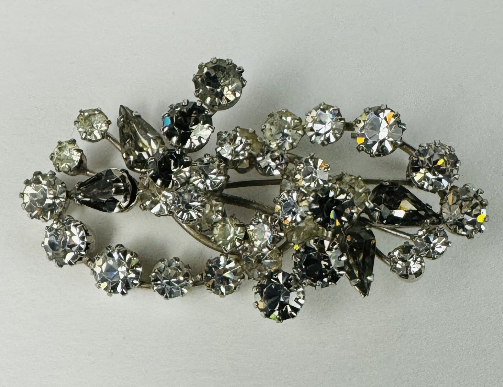 Vintage Austrian Brooch by Karu Arke Assymetric Clear & Gray colored ...