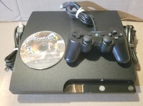 Sony PlayStation 3 PS3 Slim Console CECH-2001A 120GB W Controller ...
