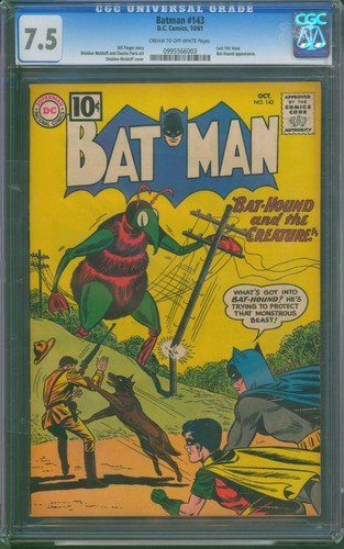 Batman #143 🌟 CGC 7.5 🌟 Bat-Hound Appearance! Silver Age DC Comic 1961 ...