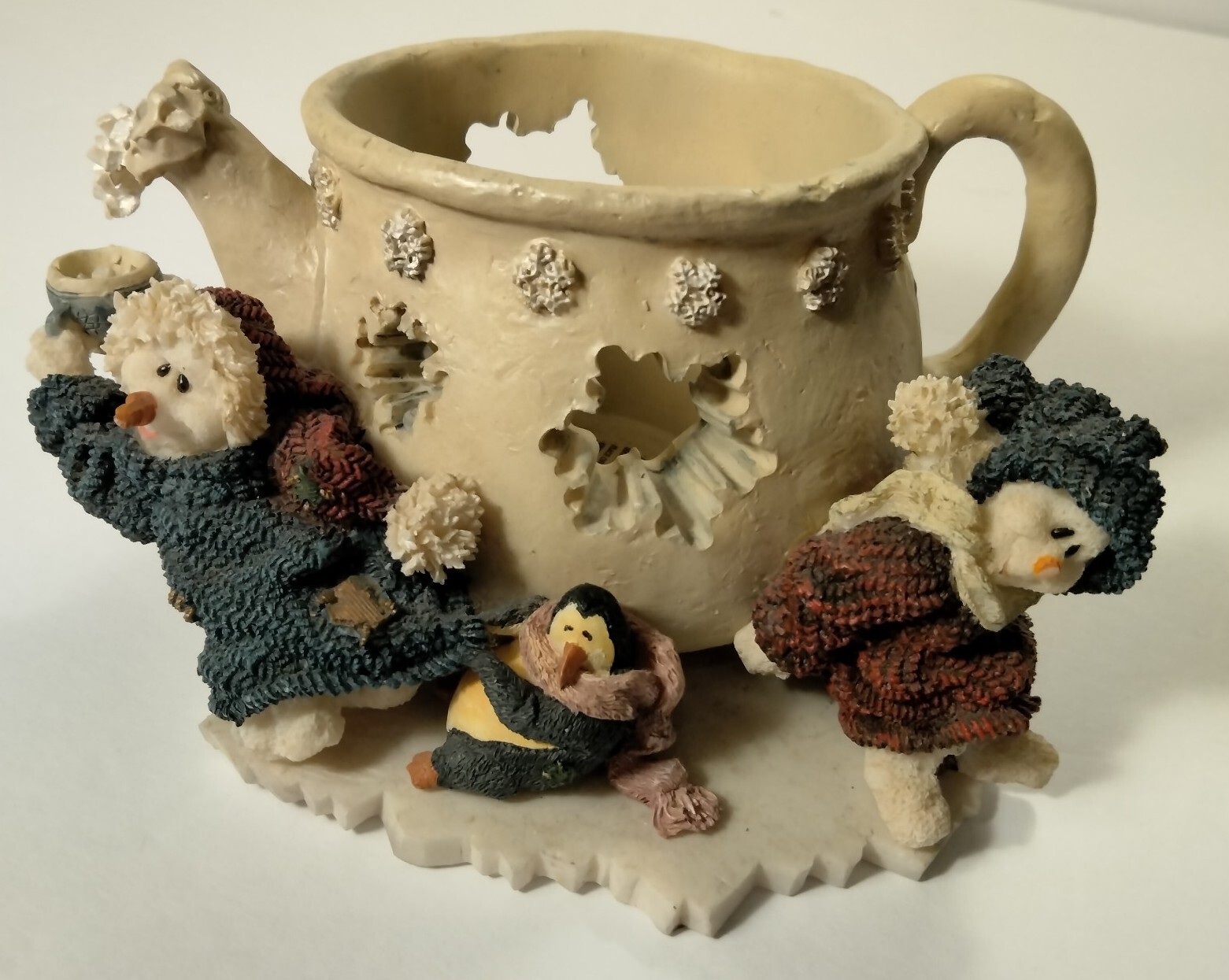 Boyds Bear "Cicely & Juneau" Iced Tea Party Voltive Candle Holder ...