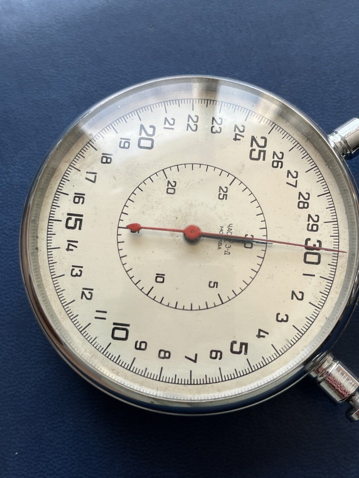 Big, Heavy and Rare Russian Vintage Mechanical Wind Up Stopwatch Split ...