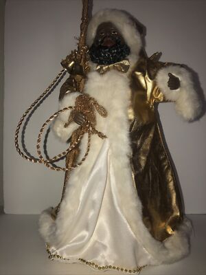 vintage christmas plastic Santa tree topper ethnic ebony | eBay