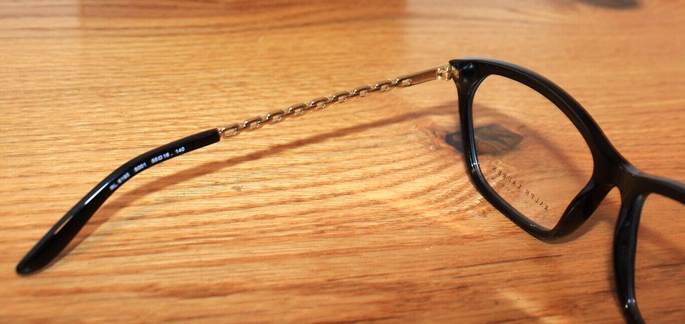RALPH LAUREN Women's Black w/Gold Chain Link EYEGLASSES Frames 6185, 55 ...