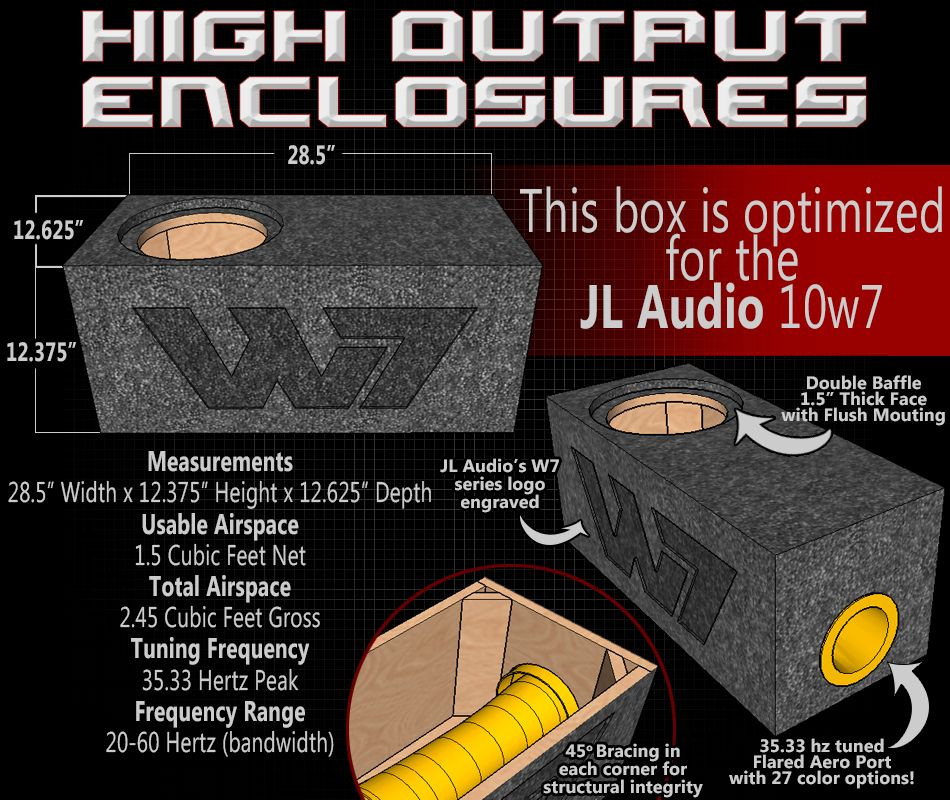 JL Audio 10" 10w7 10w7AE Sub Custom Aero Ported Subwoofer Box Birch ...