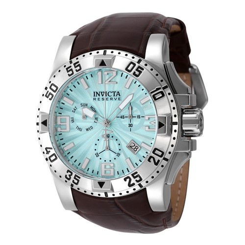 Invicta Men Reserve EXCURSION Swiss Chronograph TURQUOISE DIAL Leather SS Watch | eBay