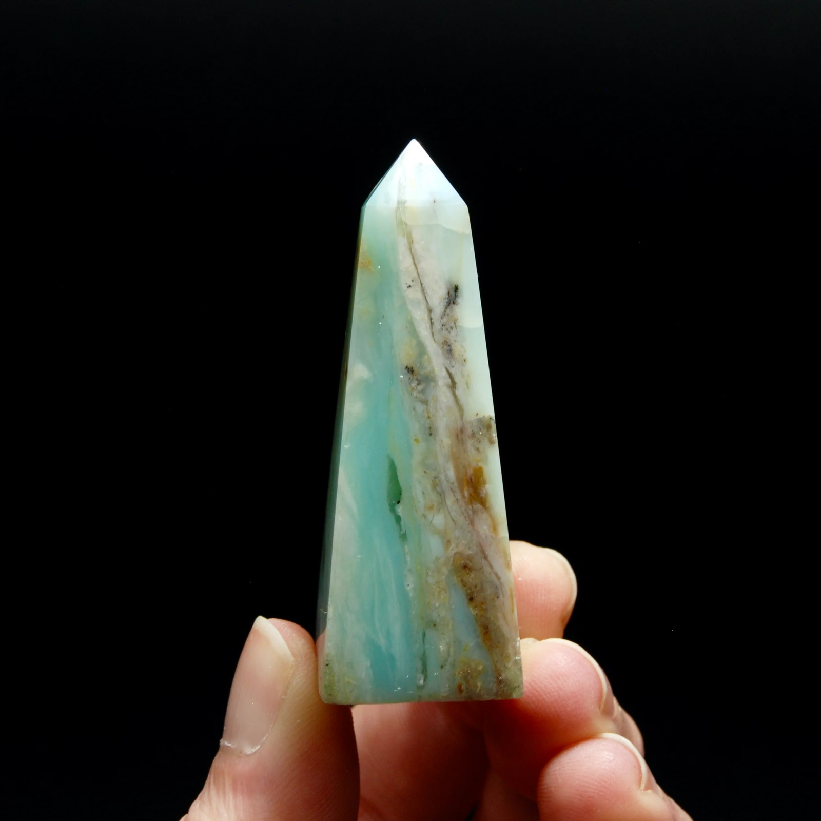 153ct 2.25in Rare Blue Andean Opal Crystal Tower, Natural Andean Blue ...