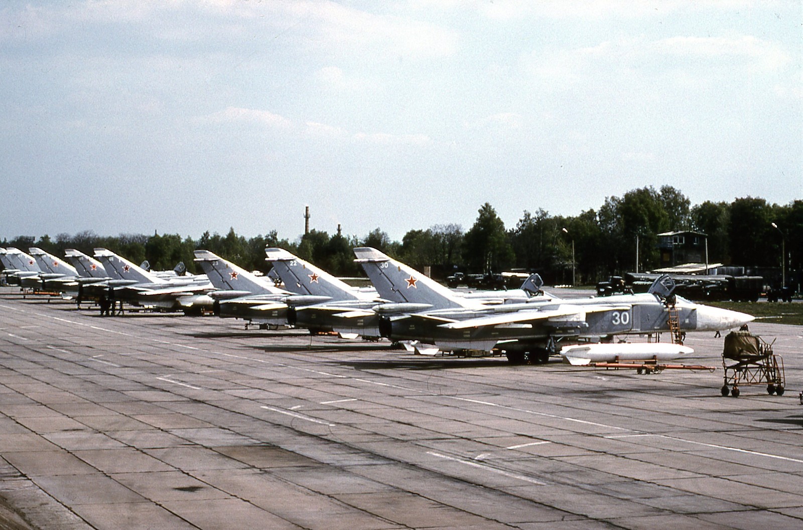 Aircraft Slide - Line-up of Soviet AF Sukhoi Su-24s (C035) | eBay UK