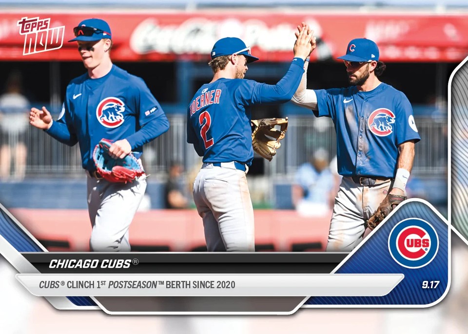 2025 Topps Now #724 Chicago Cubs 1st Postseason Berth Since 2020 In ...