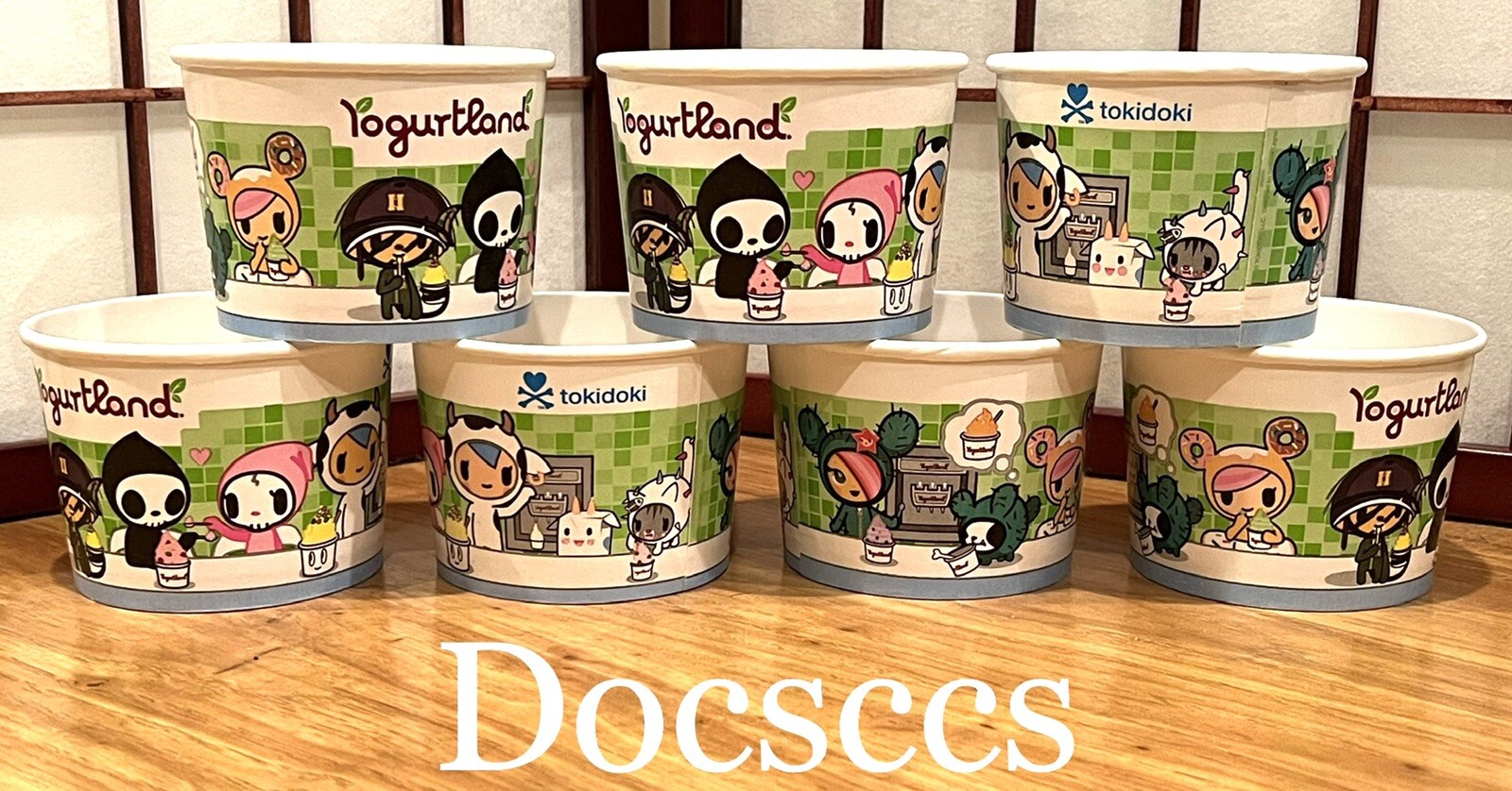 Yogurtland TOKIDOKI Ice Cream Paper Cups Lot of 7 New Unused Simone ...