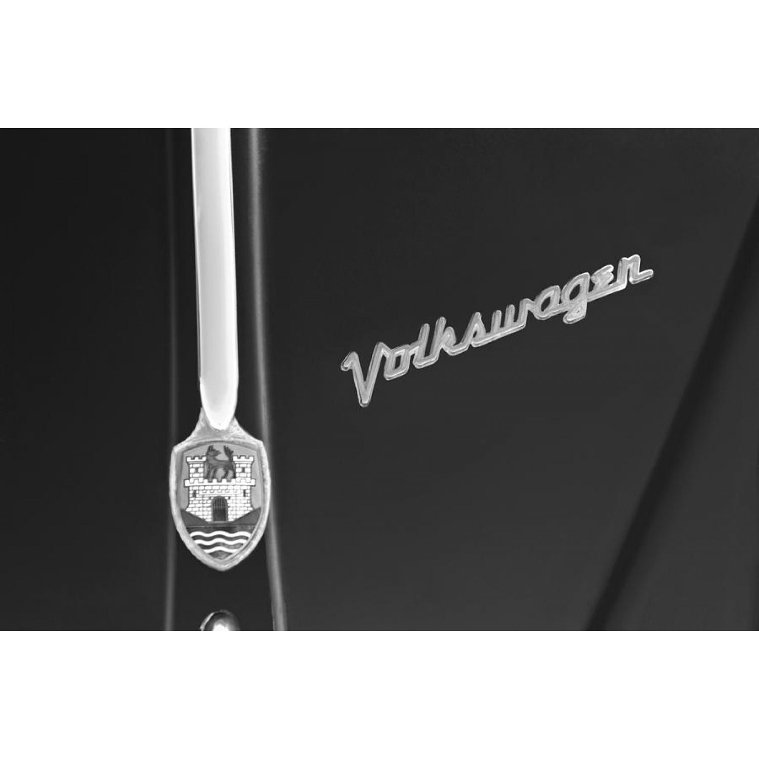 Volkswagen Chrome Metal Hood Script Emblem - 15cm VW Bug Bus Ghia Type ...
