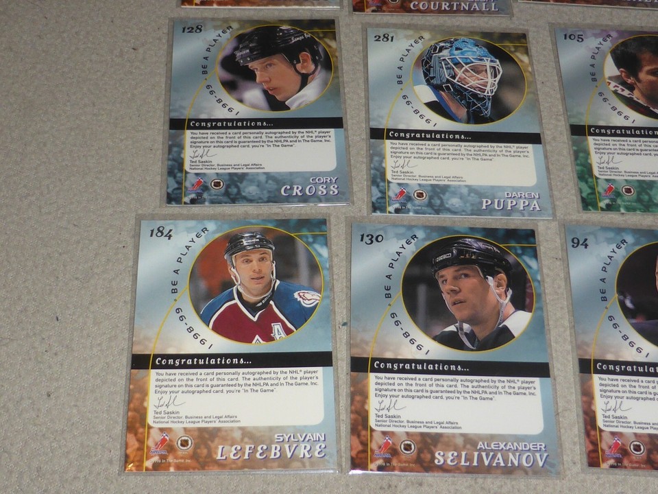 15 1998-99 BAP AUTOGRAPH HOCKEY CARD LOT SIGNATURE AUTO BONK PUPPA ...