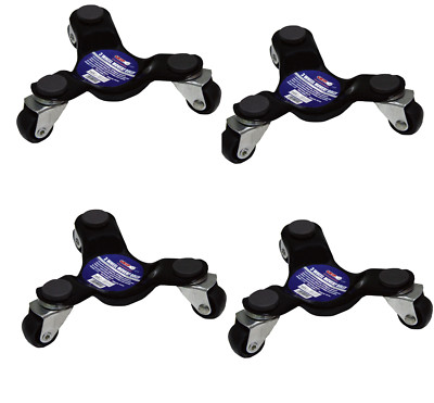 4 PC 3-Wheel Movers Dolly Platform Casters Rollers Moving Furniture Tri ...