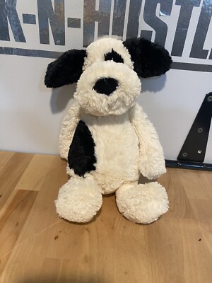 Jelly Cat London Plush Dog White and Black 12” Very Soft | eBay