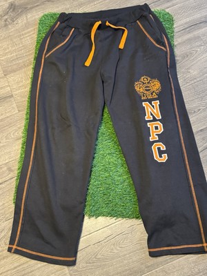 NPC Bodybuilding Baggie Pants Large Black Orange OFFICIAL IBFF ANS NPC ...