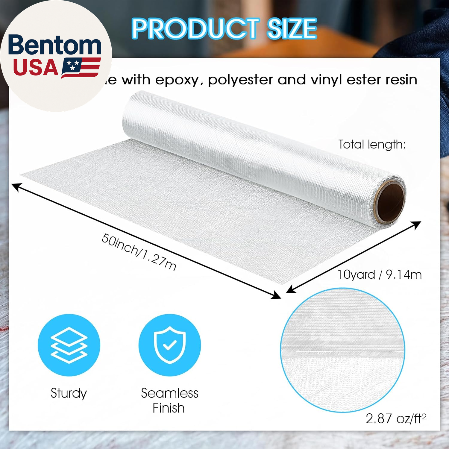 1708 Biaxial Fiberglass Cloth Mat Roll 50" X 360" | Heavy Duty 10 Yards ...