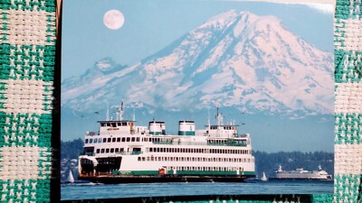 1 -GREETING CARD 8 X 10 WASHINGTON STATE FERRIES & MT.RAINIER ...