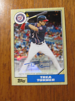 2017-Topps Trea Turner Autograph Maple Wood 1987 30th Annv. NM/Mint | eBay