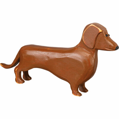 Teckel Gros Solide Bois Assis Figurine | eBay