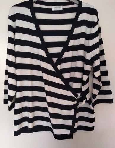 Ladies black & ivory striped Kaliko Jumper Top Size 16 - 18 Unworn | eBay