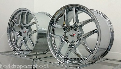 TRIPLE CHROME C5 Z06 CORVETTE WHEELS FITS: 1997-2004 C5 CORVETTE 17/18 ...