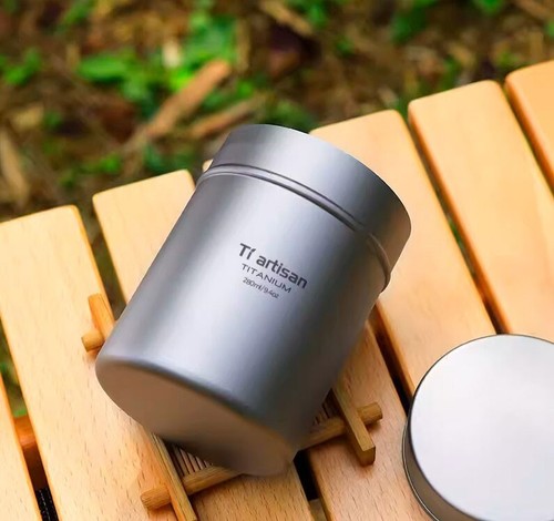 280mL Pure Titanium Storage Box Coffee Tea Cans EDC Portable Container ...