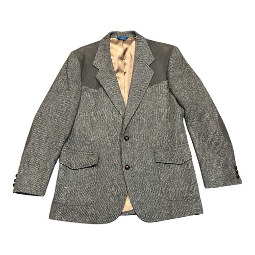 PENDLETON Vintage Western Tweed 2-Button Gray Blazer Sport Coat Jacket ...