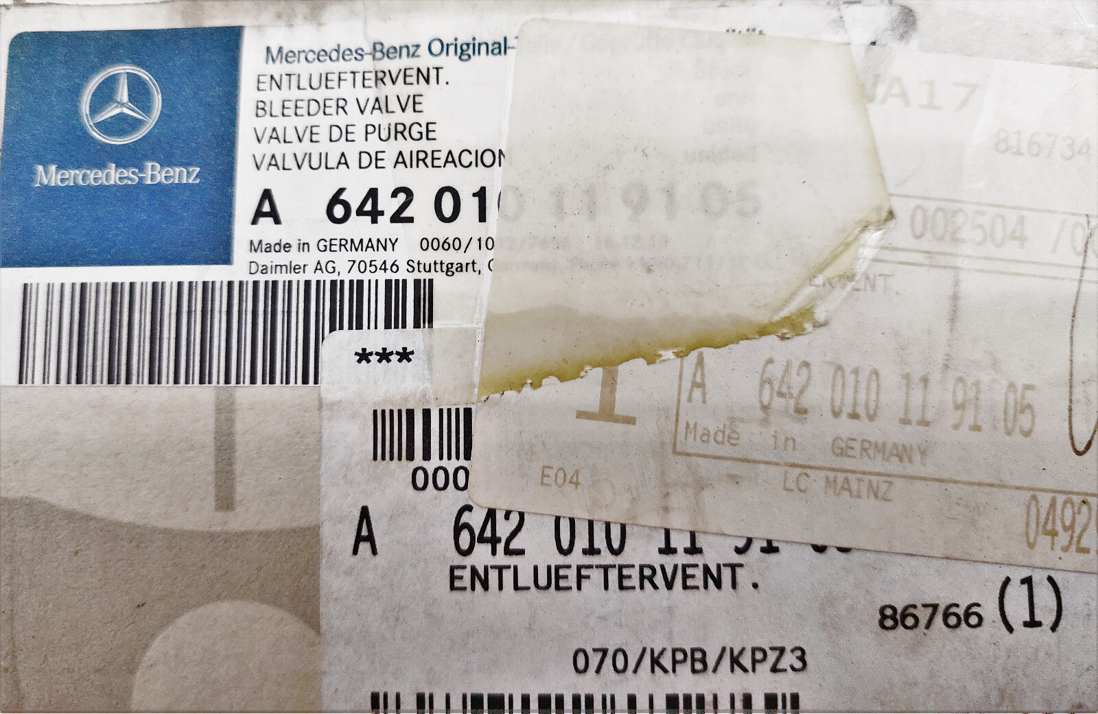 A642010119105 Entlüftungsventil a6420101191 Mercedes-Benz ML350 R350 ...