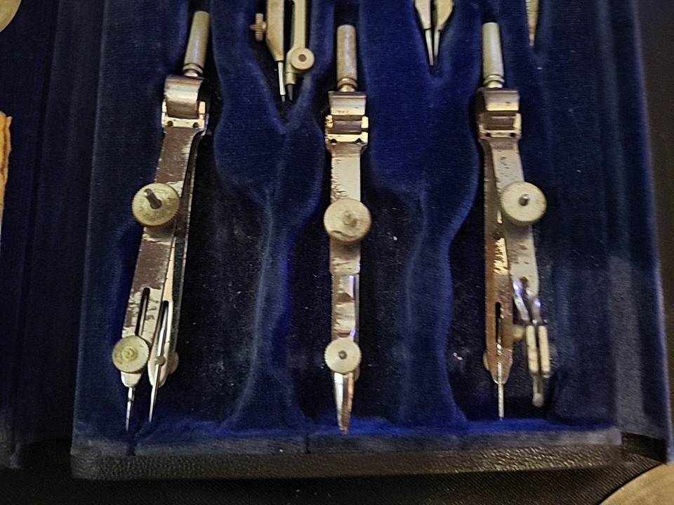 VTG Dietzgen Prep Drafting Drawing Tools Instruments Set w/ Case And ...