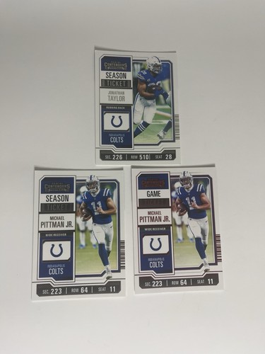 Indianapolis Colts Cards Lot Of 3 Jonathan Taylor And Michael Pittman ...