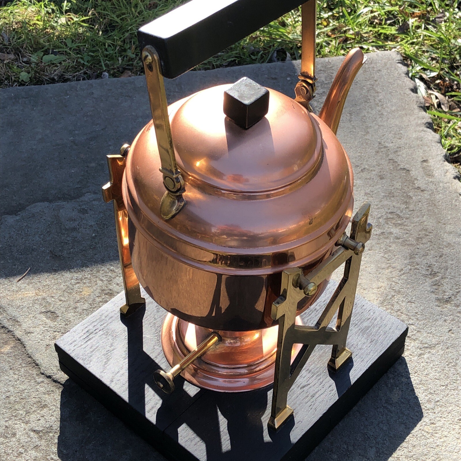 Vintage Manning Bowman Copper ART DECO Tea Kettle W/ Stand 1930s | eBay