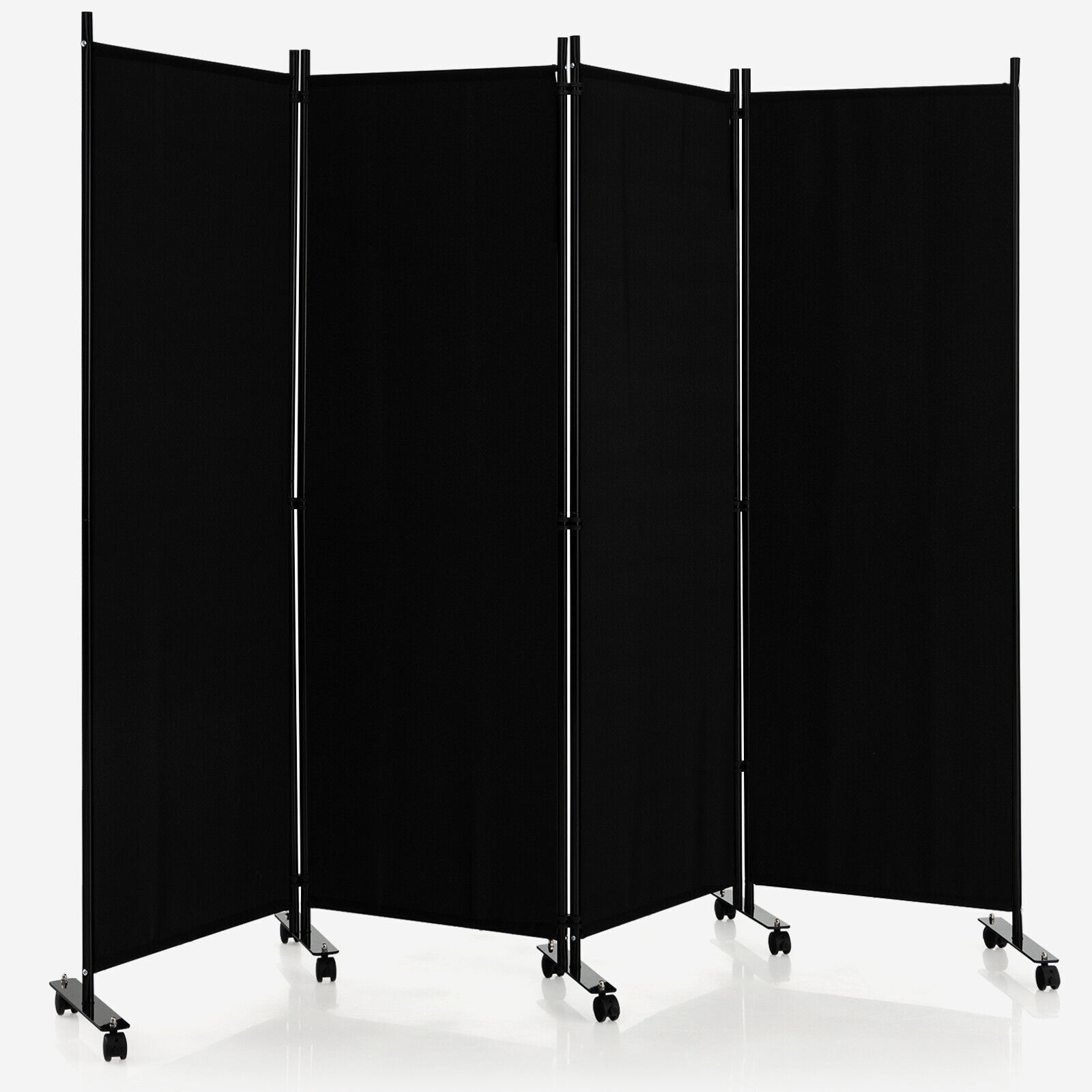 4 Panel Room Divider Folding Privacy Dividers Room Partition on Wheels ...