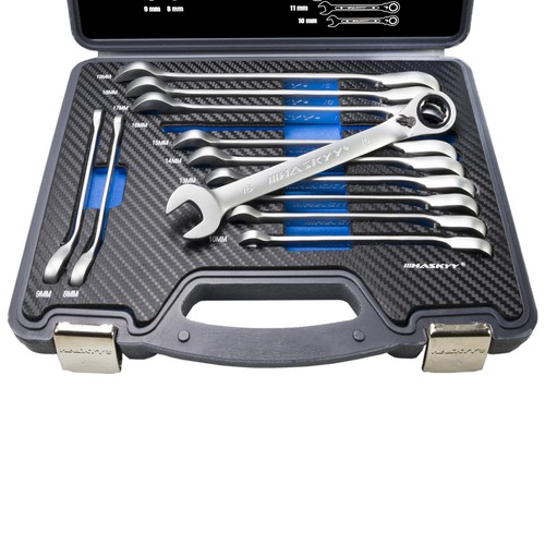 12-tlg 15° Winkel-Ratschenschlüssel Set Ring-Ratschen-Maul-Schlüssel ...