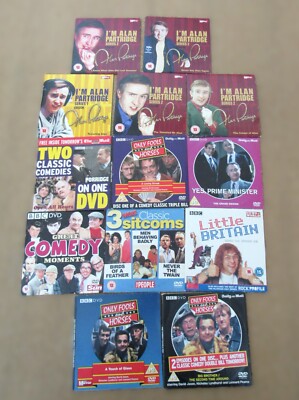 Comedy Newspaper Promo DVDs x 13 - Only Fools, Alan Partridge, Porridge ...